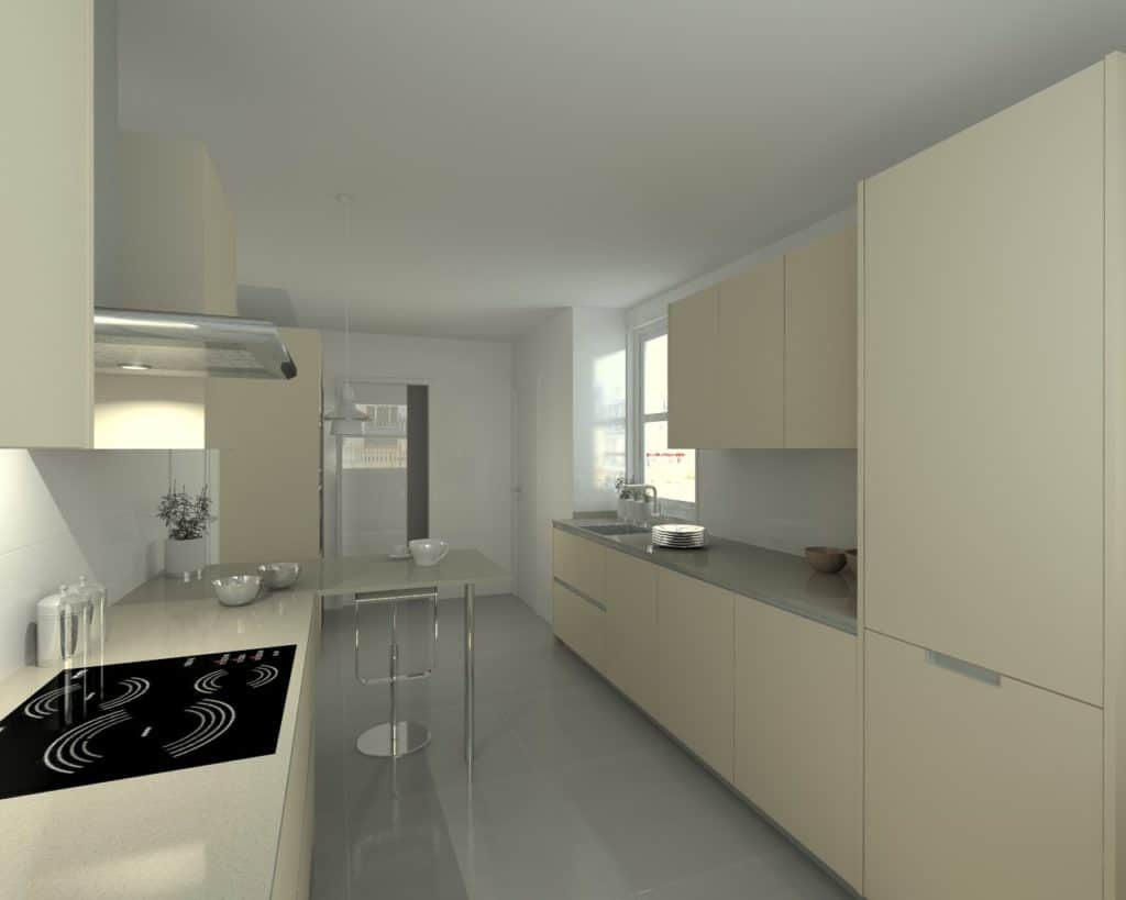 Cocina Santos Modelo Line E Estratificado Arena Encimera Silestone ...